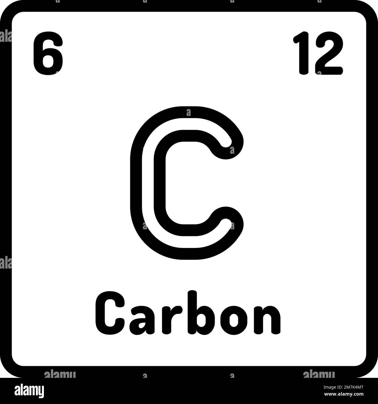 carbon chemical element line icon vector illustration Stock Vector ...