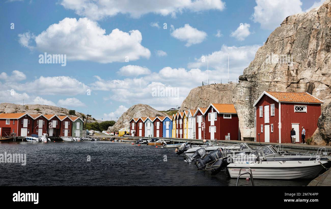 Colorful houses in Smogen on the Swedish west coast Stock Photo - Alamy