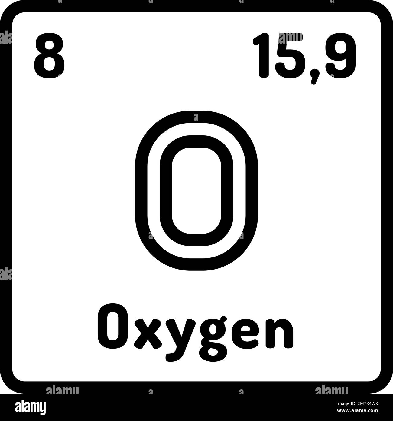 oxygen chemical element line icon vector illustration Stock Vector ...