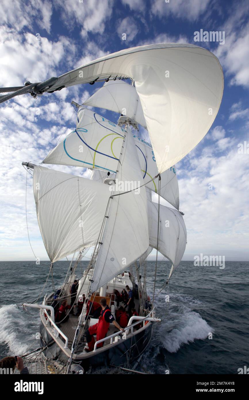 British Sea Cadet brig Royalist, Weymouth bay Stock Photo - Alamy