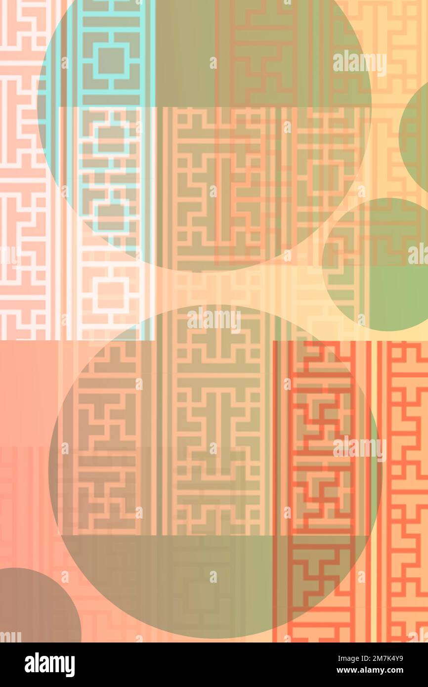 Hand drawn illustration with pastel colors and sacred geometry elements ...