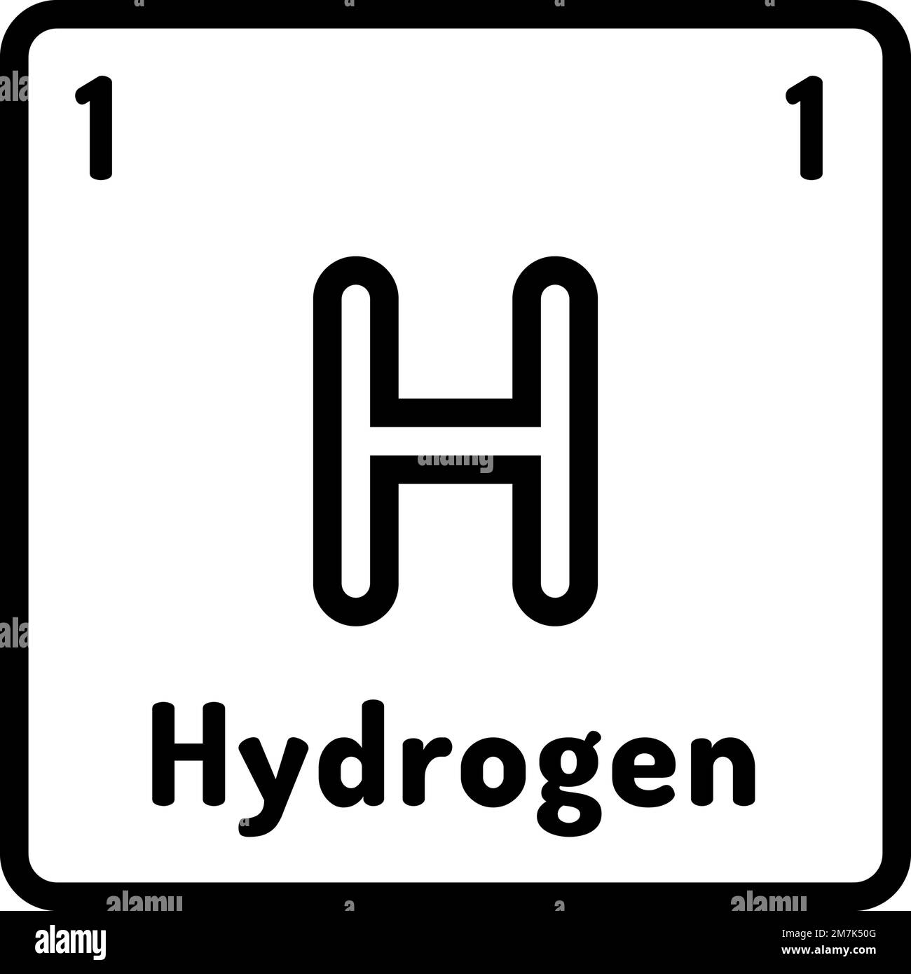 hydrogen chemical element line icon vector illustration Stock Vector ...