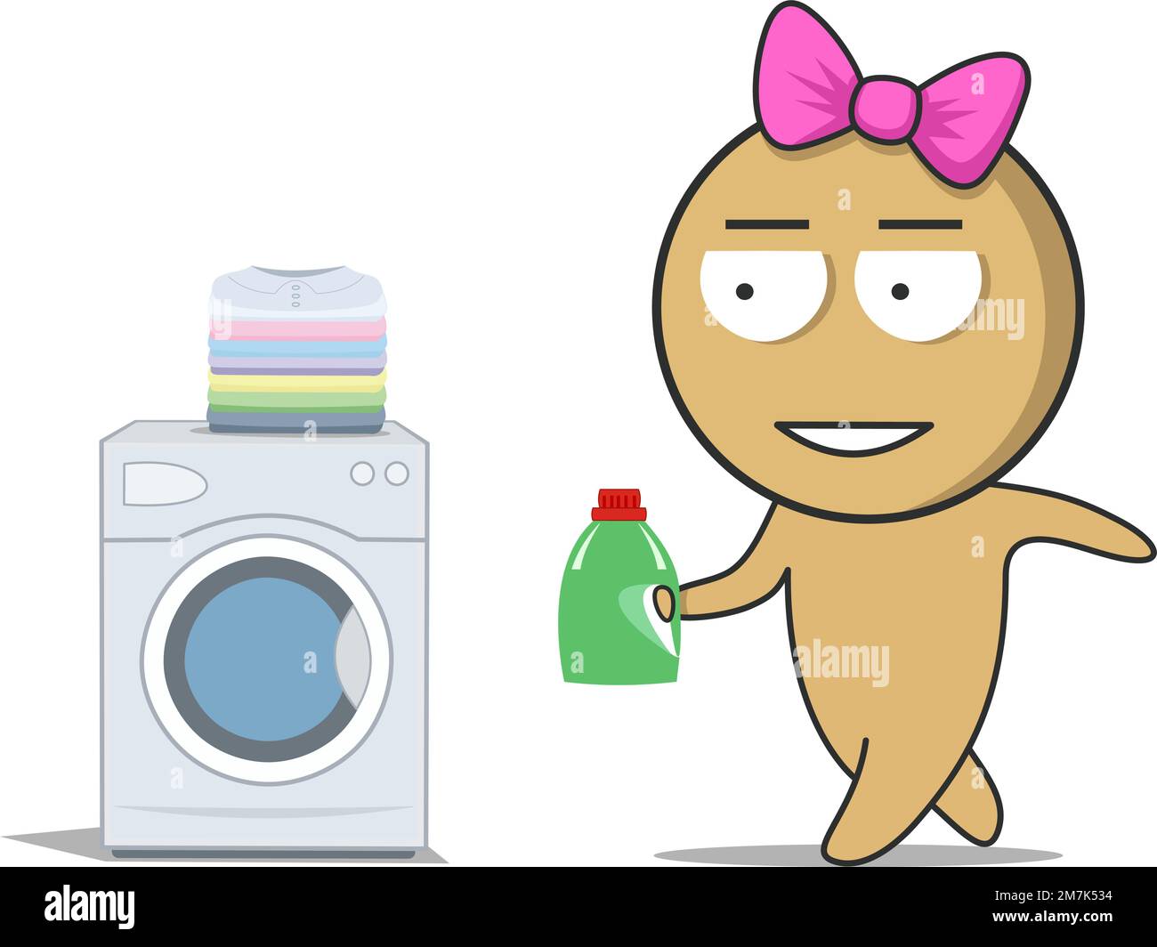 Washing machine clothes woman Stock Vector Images - Alamy