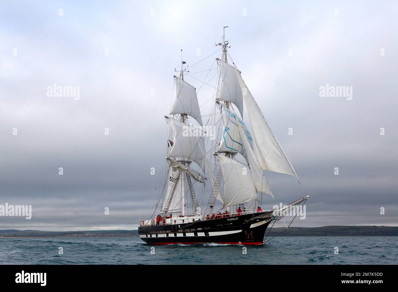 British Sea Cadet brig Royalist, Weymouth bay Stock Photo - Alamy