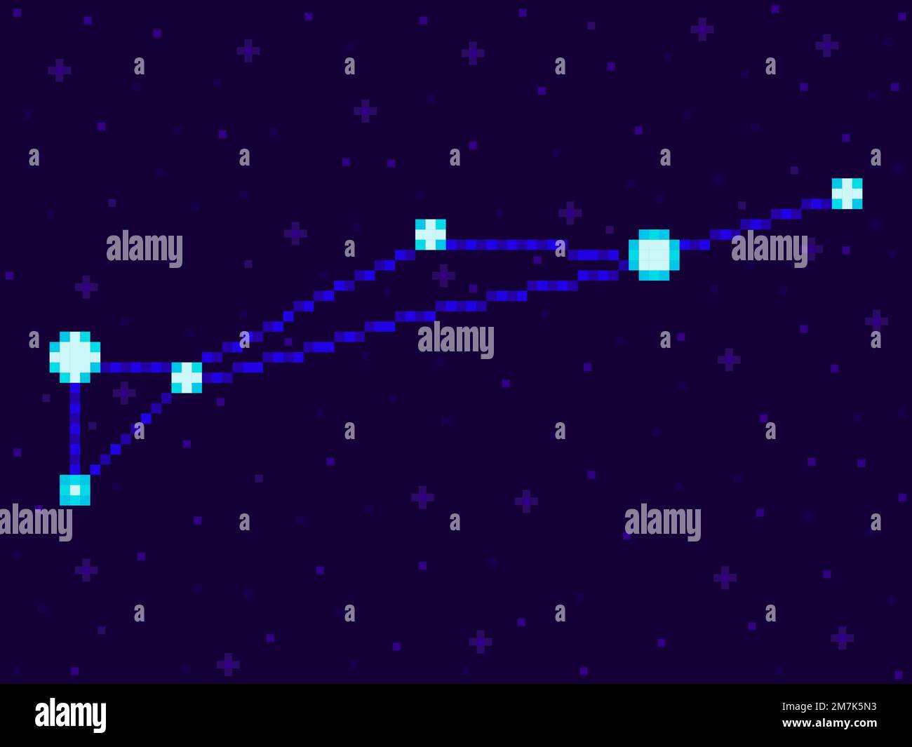Dorado constellation in pixel art style. 8-bit stars in the night sky ...