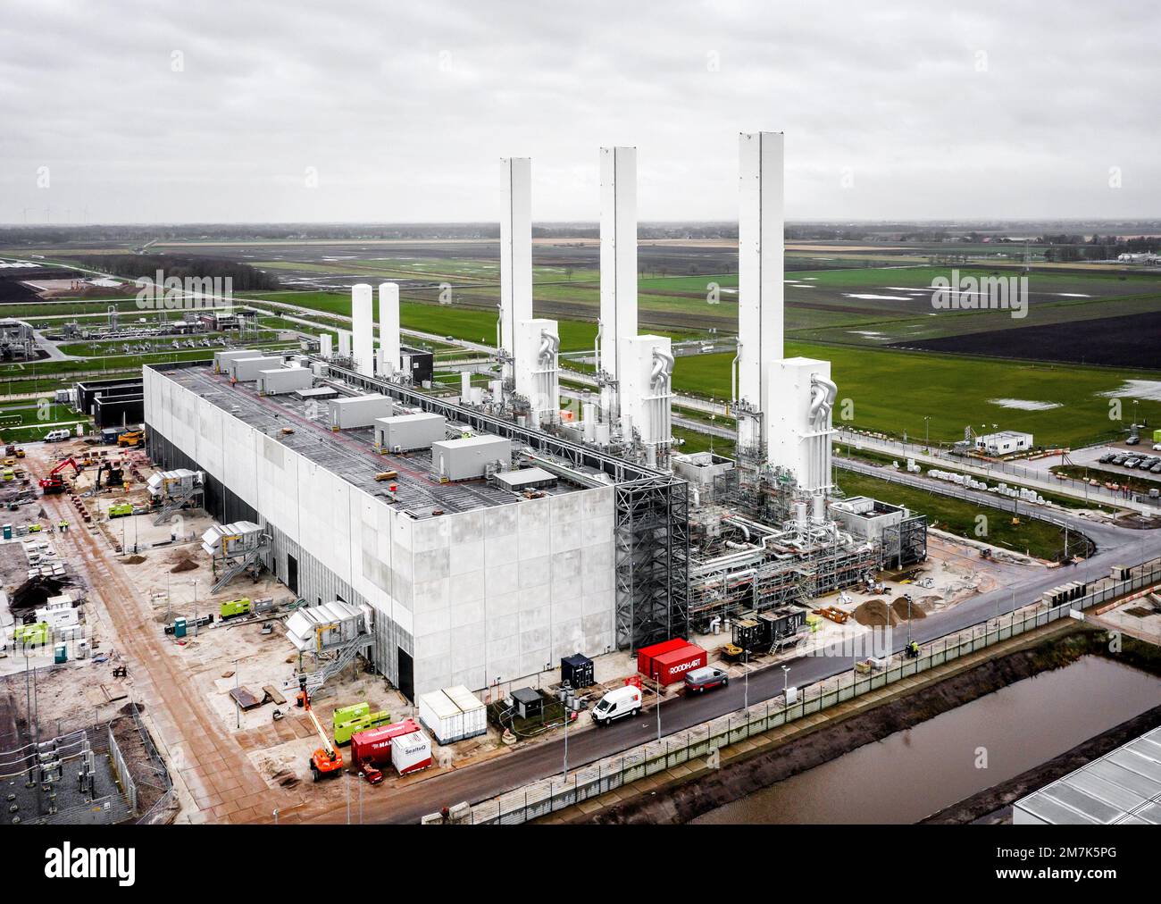 ZUIDBROEK - Drone photo of the construction site of Gasunie's nitrogen ...