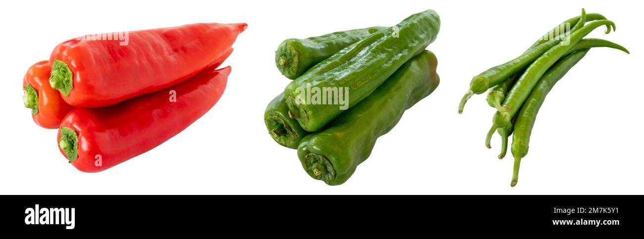 Set of pepper images. Pepper isolated on a white background. Clipping ...