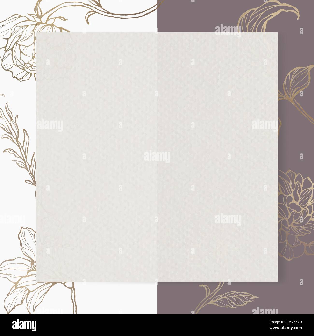 Rectangle paper on floral outline background vector Stock Vector Image ...