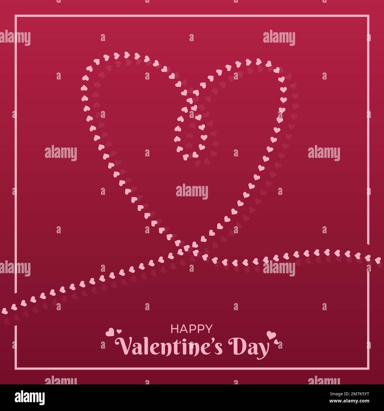 Happy Valentine’s Day Modern Square Poster Vector Illustration ...
