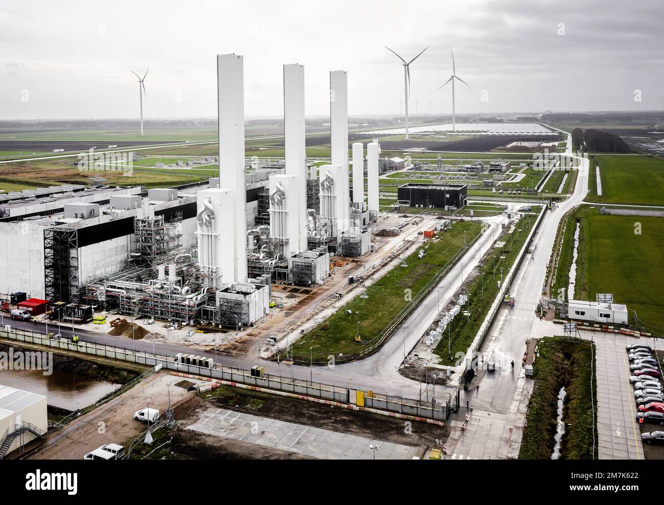 ZUIDBROEK - Drone photo of the construction site of Gasunie's nitrogen ...
