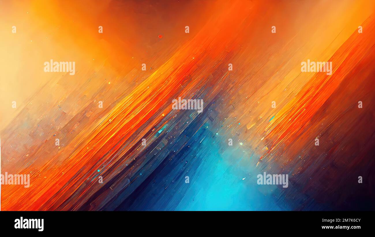 A set of orange and blue diagonal lines, mechanical structures ...