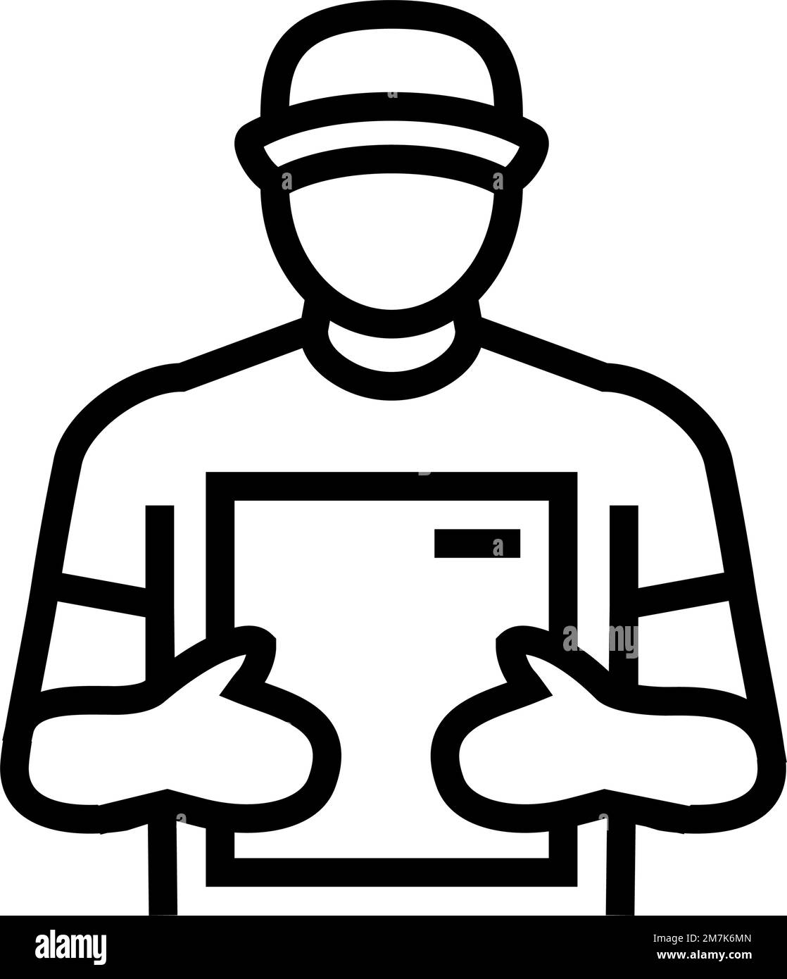 delivery courier line icon vector illustration Stock Vector Image & Art ...