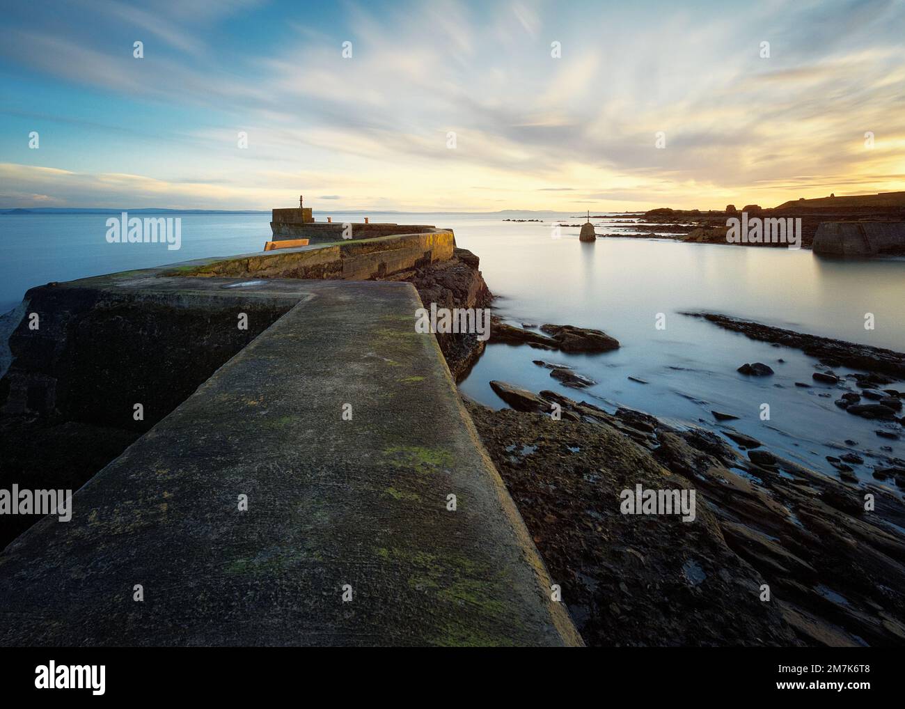 St Monans Harbour Arm, Fife Scotland Stock Photo - Alamy