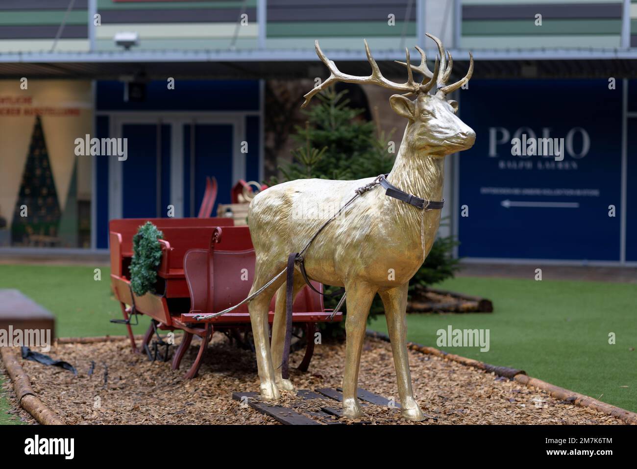 Designer Outlet village in Wolfsburg decorated in Christmas theme Stock ...