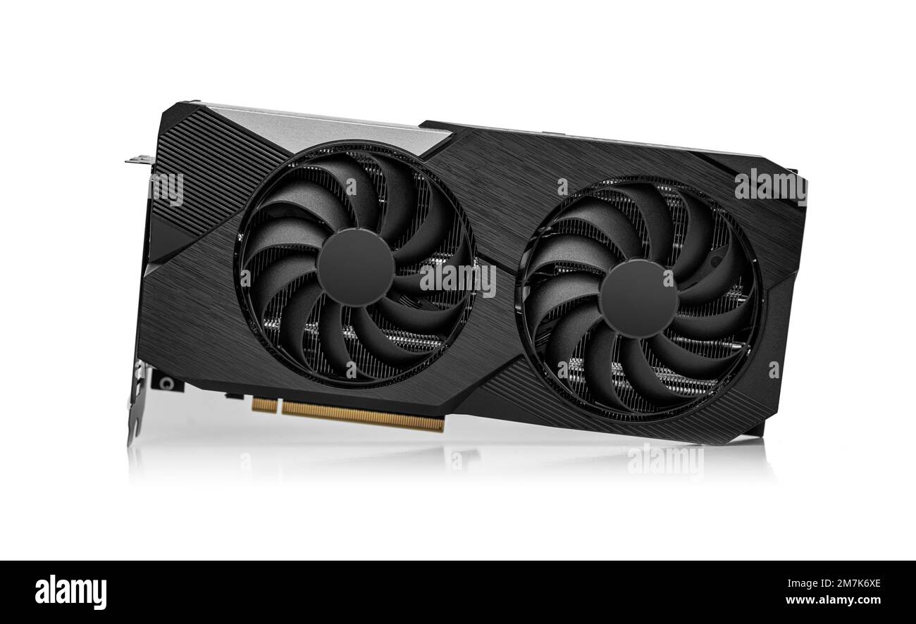 Graphic video card isolated on white background Stock Photo - Alamy