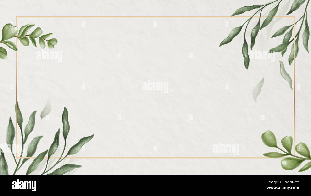 Green leaves frame vector Stock Vector Image & Art - Alamy