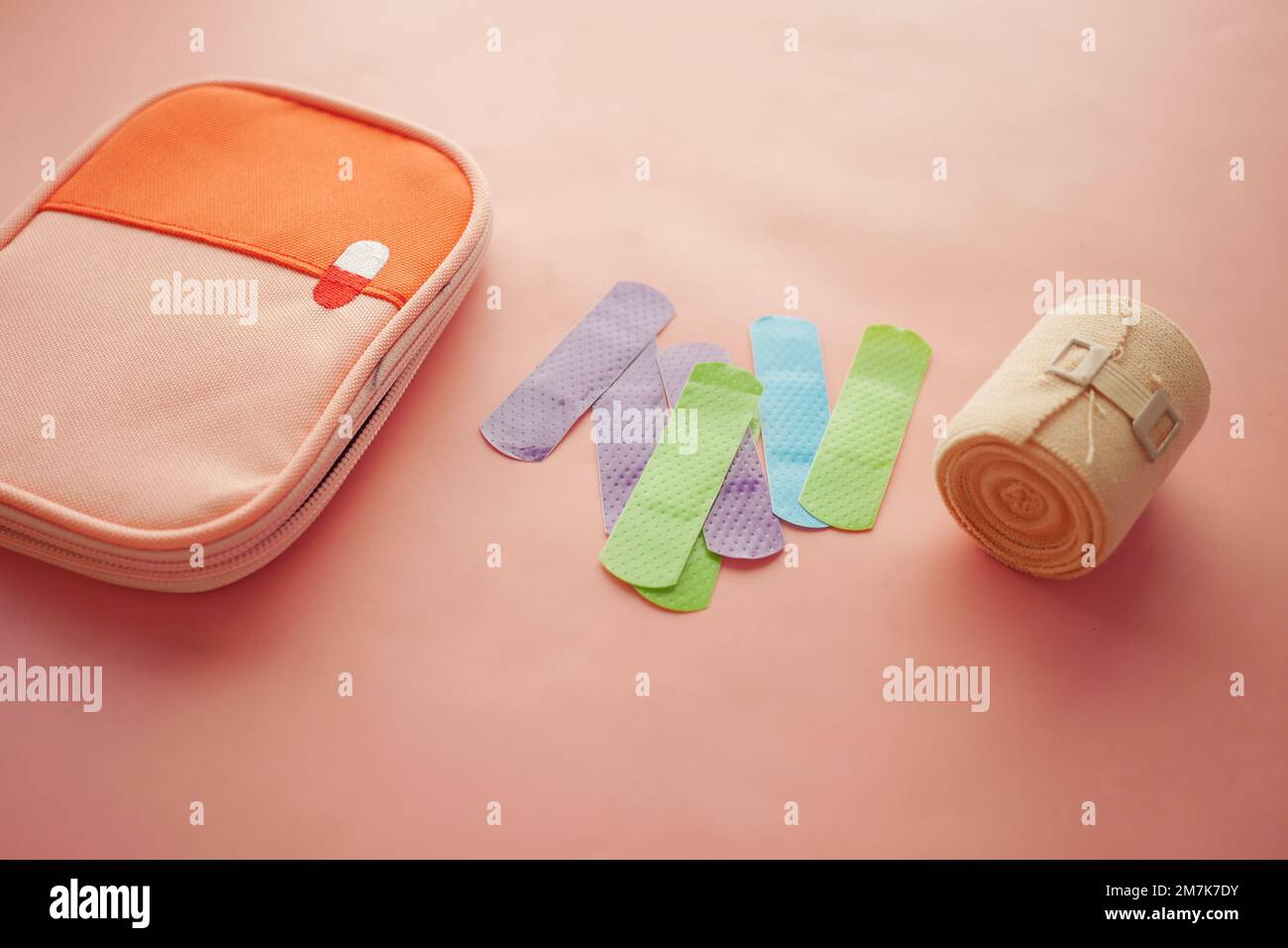 colorful adhesive bandage on white background Stock Photo - Alamy