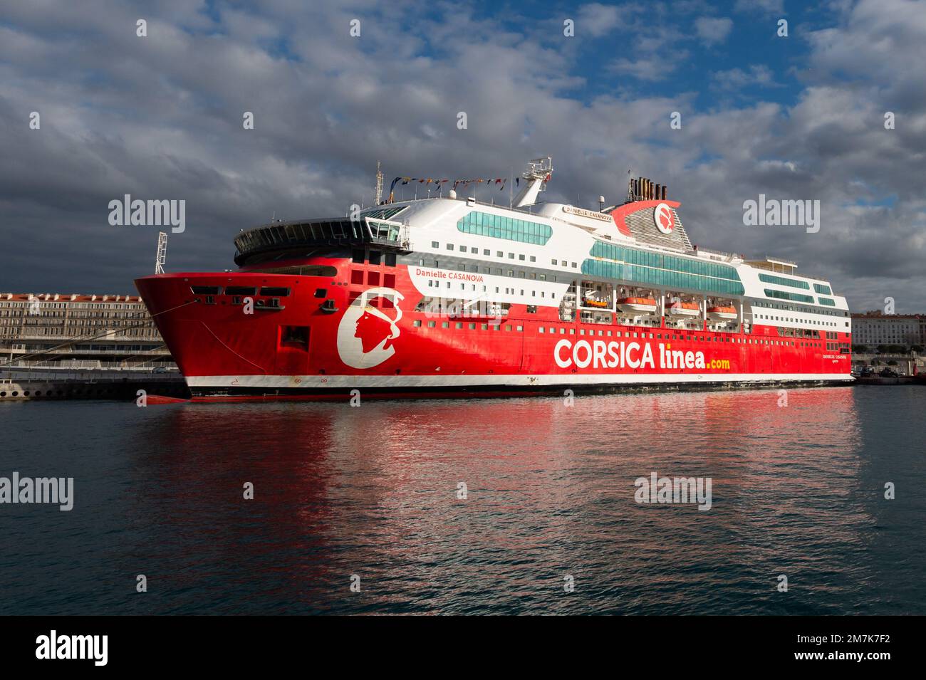 The Linea Corsica Daniele Casanova ferry docks in Marseille. The ...