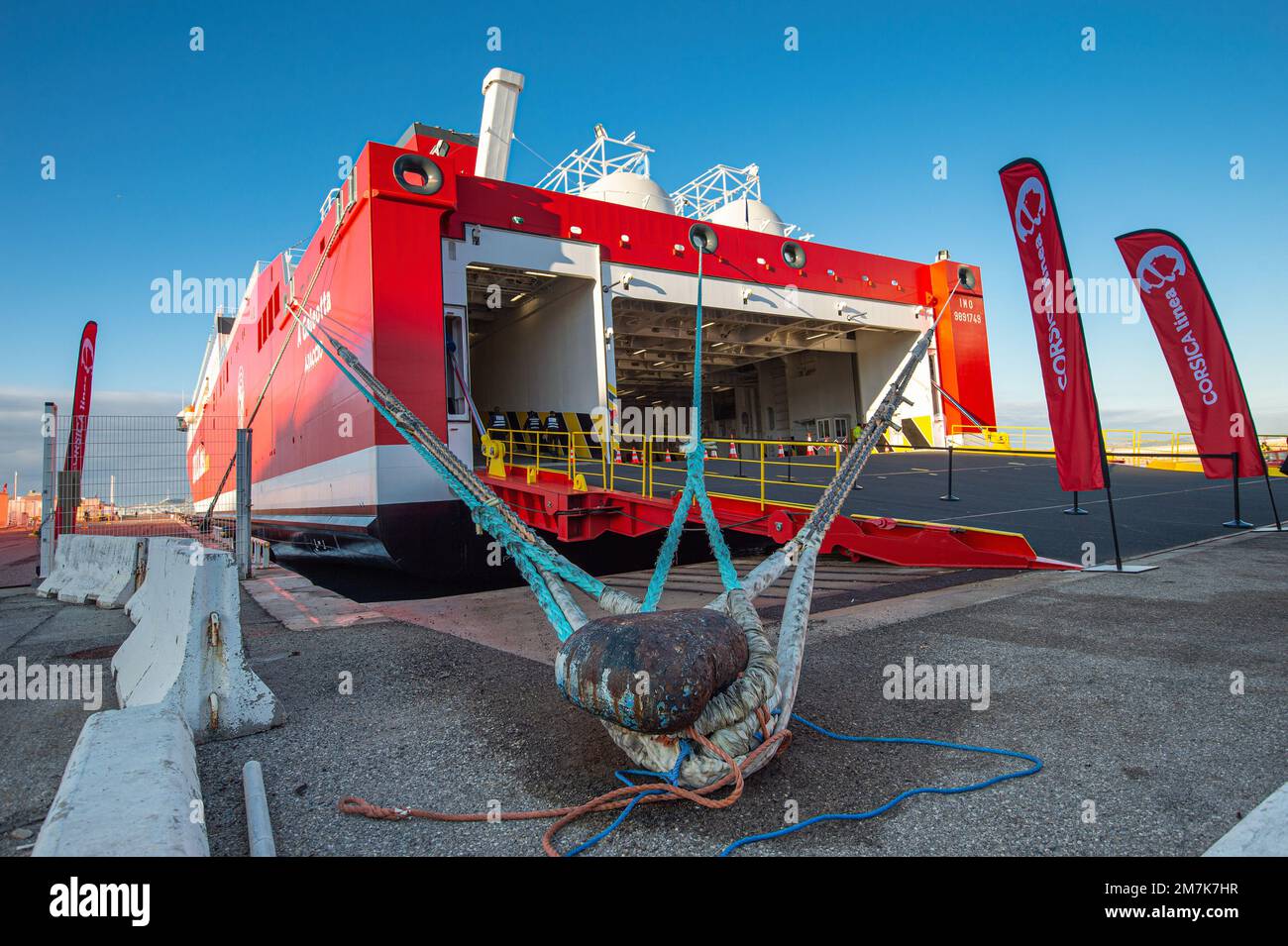 View of the rear boarding doors of Corsica Linea's new LNG-powered ...