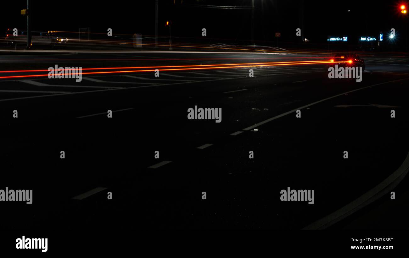 Car brake-light long exposure Stock Photo - Alamy