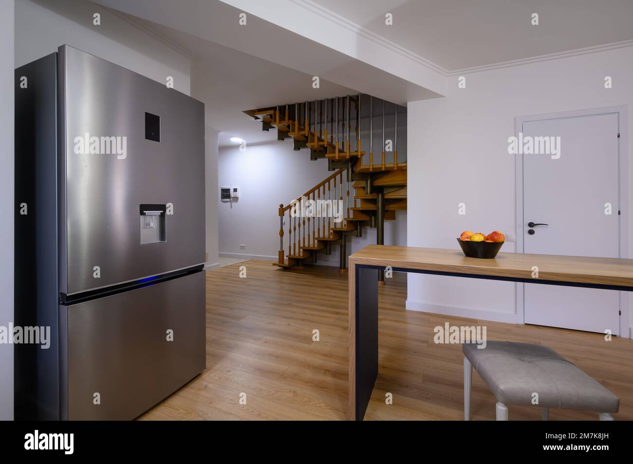 From kitchen to entrance hall view Stock Photo - Alamy