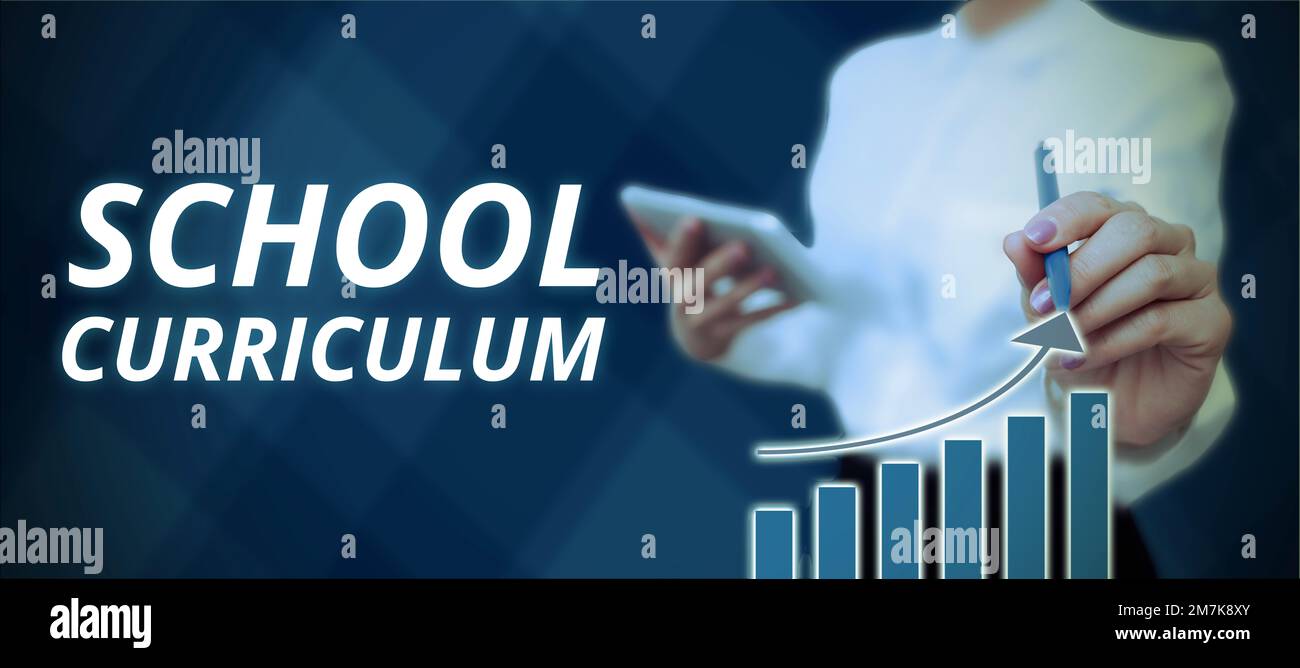 Sign displaying School Curriculum, Internet Concept designed to provide ...
