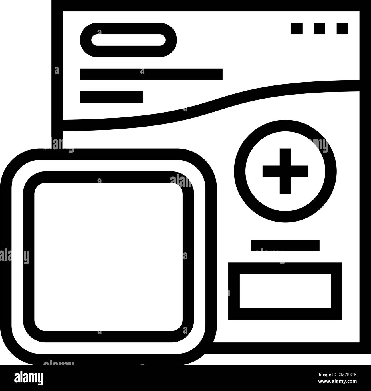 absorbent compress dressing first aid line icon vector illustration ...