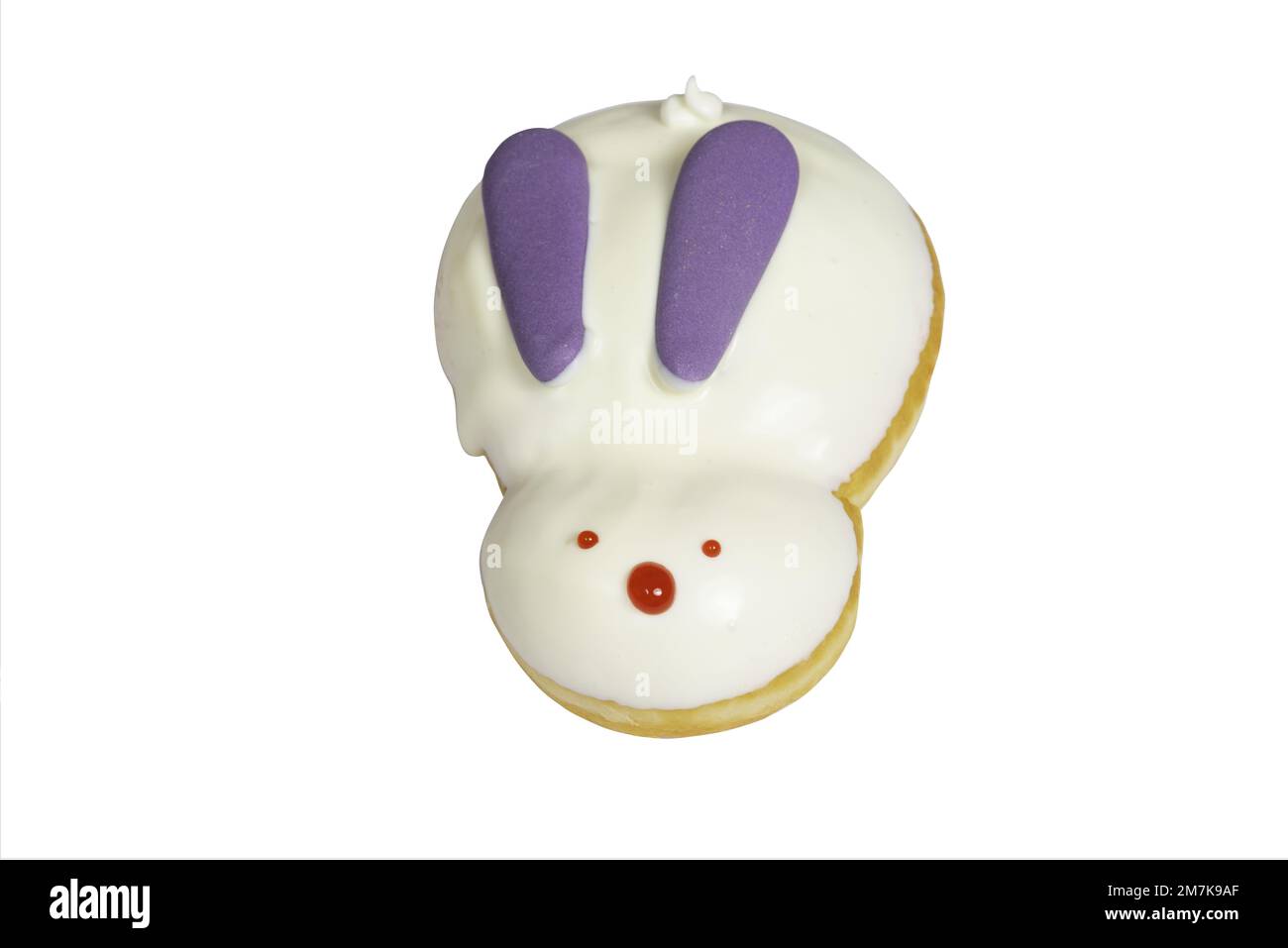 A cute rabbit doughnut isolated on white background Stock Photo - Alamy