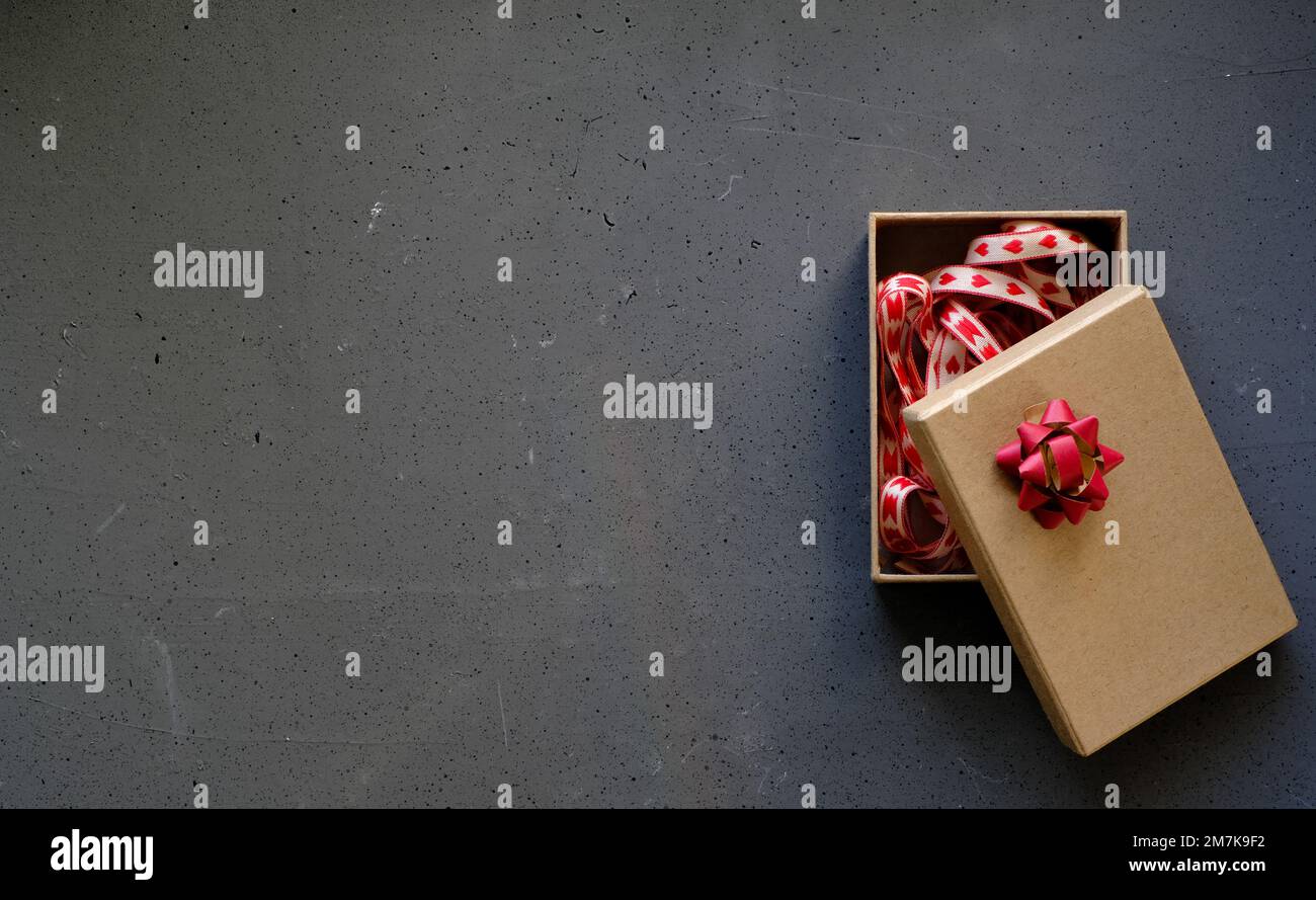 Grey and red gift box hi-res stock photography and images - Alamy