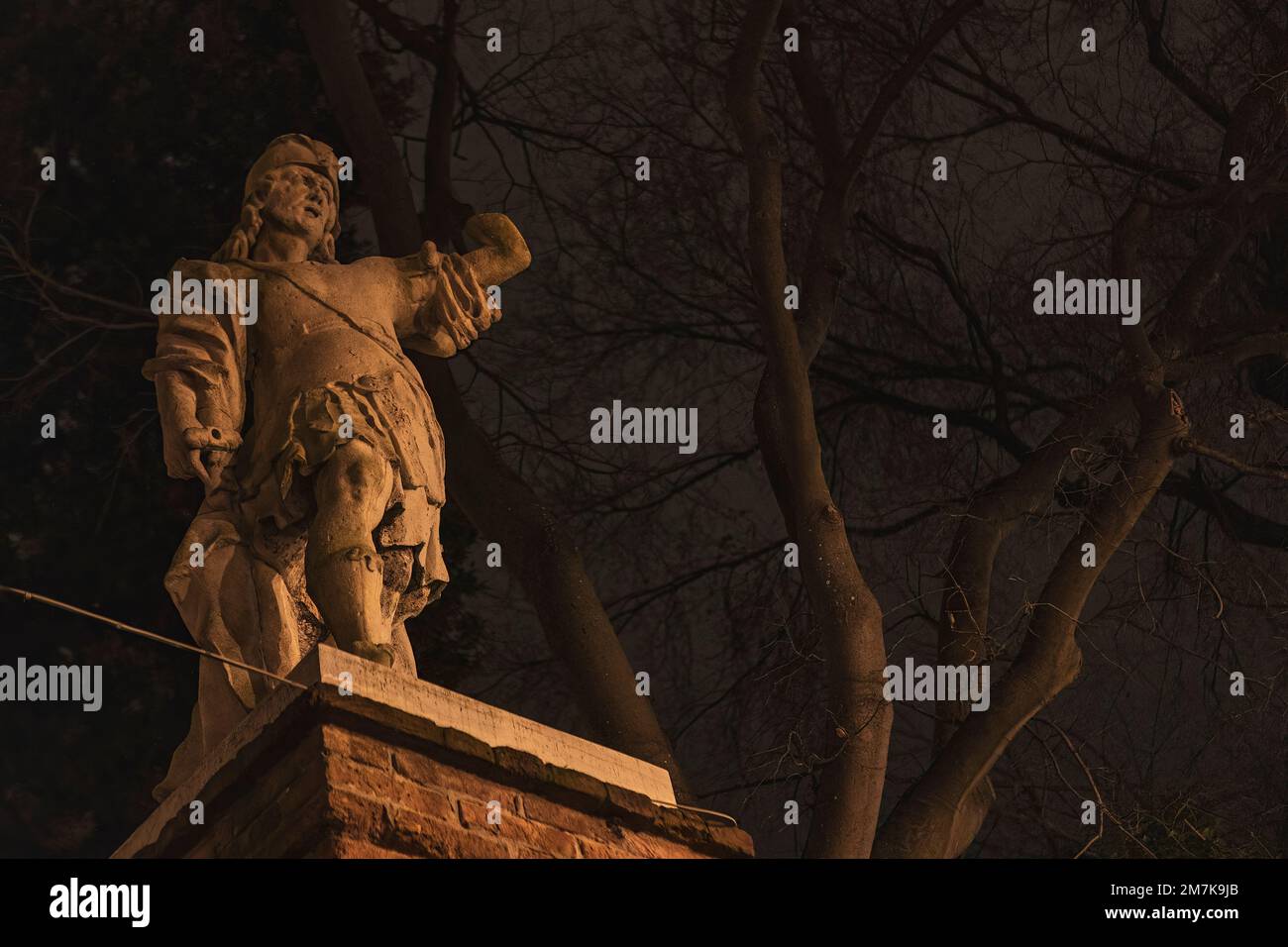 Ancient statue city night detail Stock Photo - Alamy