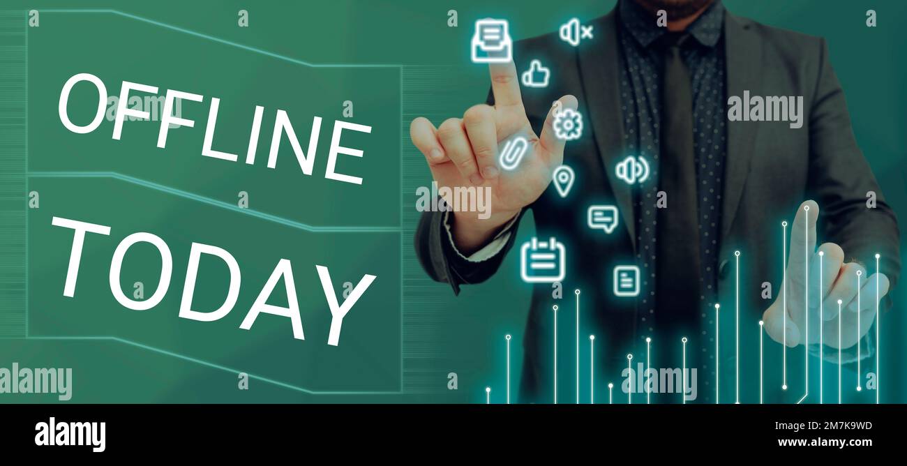 Text showing inspiration Offline. Business concept Not having directly ...