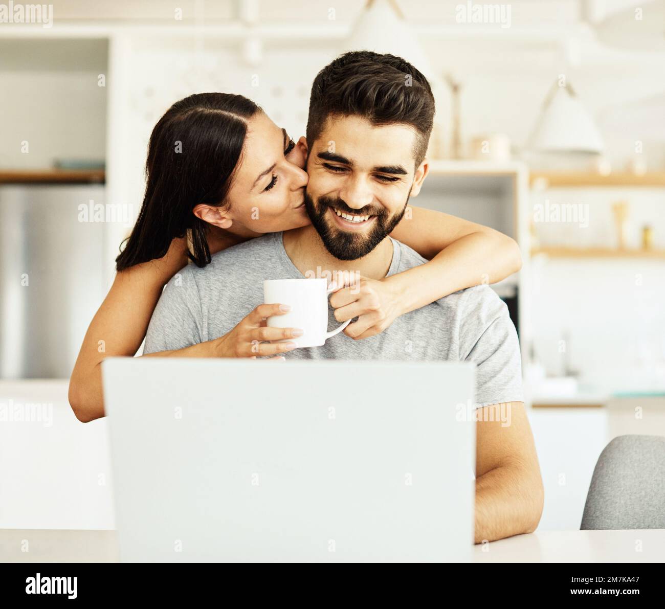 Laptop Woman Man Couple Computer Indoor Technology Young Together