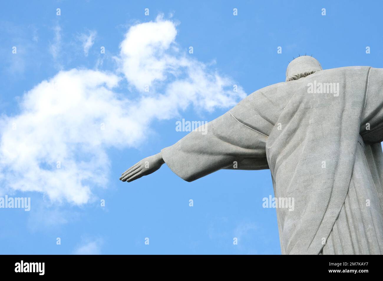 Jesus Statue or Cristo Redentor back view in Rio De Janeiro. Selective ...