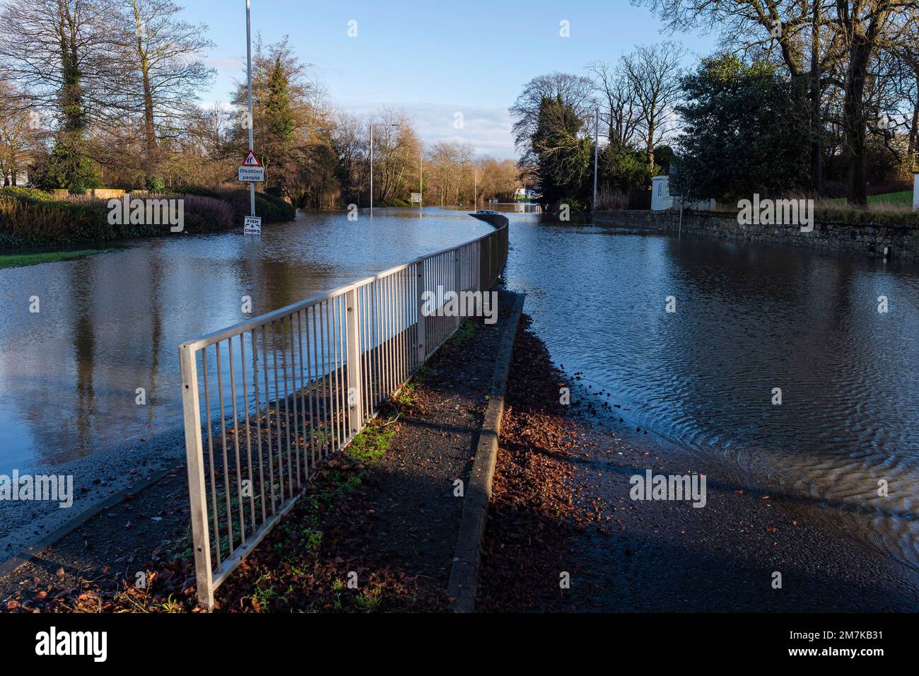 Scenes of a flooded Halbeath retail park in Dunfermline, as parts of ...