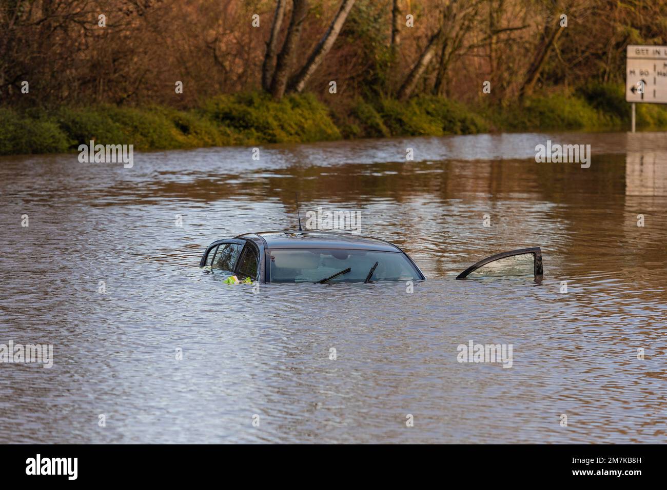 Scenes of a flooded Halbeath retail park in Dunfermline, as parts of ...
