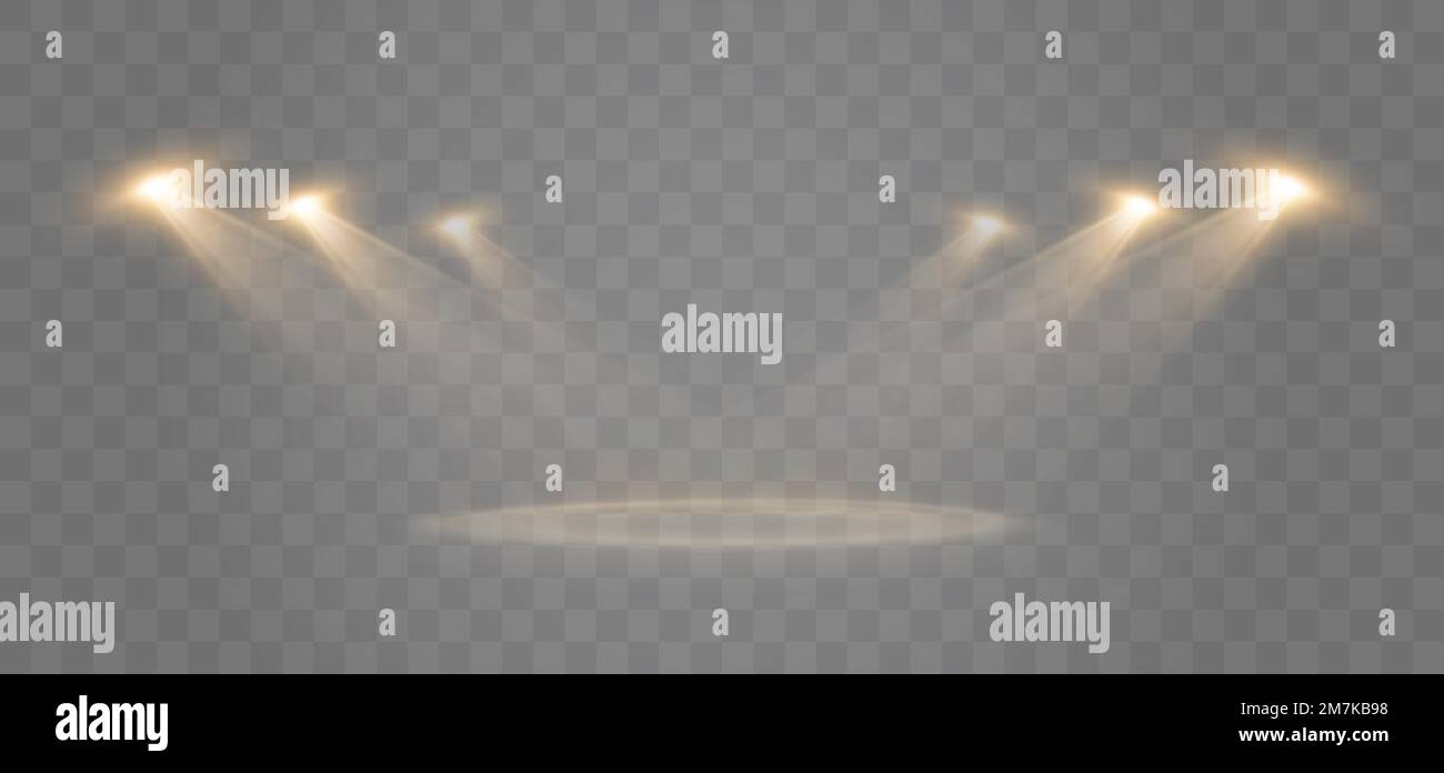Spotlights Background. Isolated Vector Light Effect With Lights And ...
