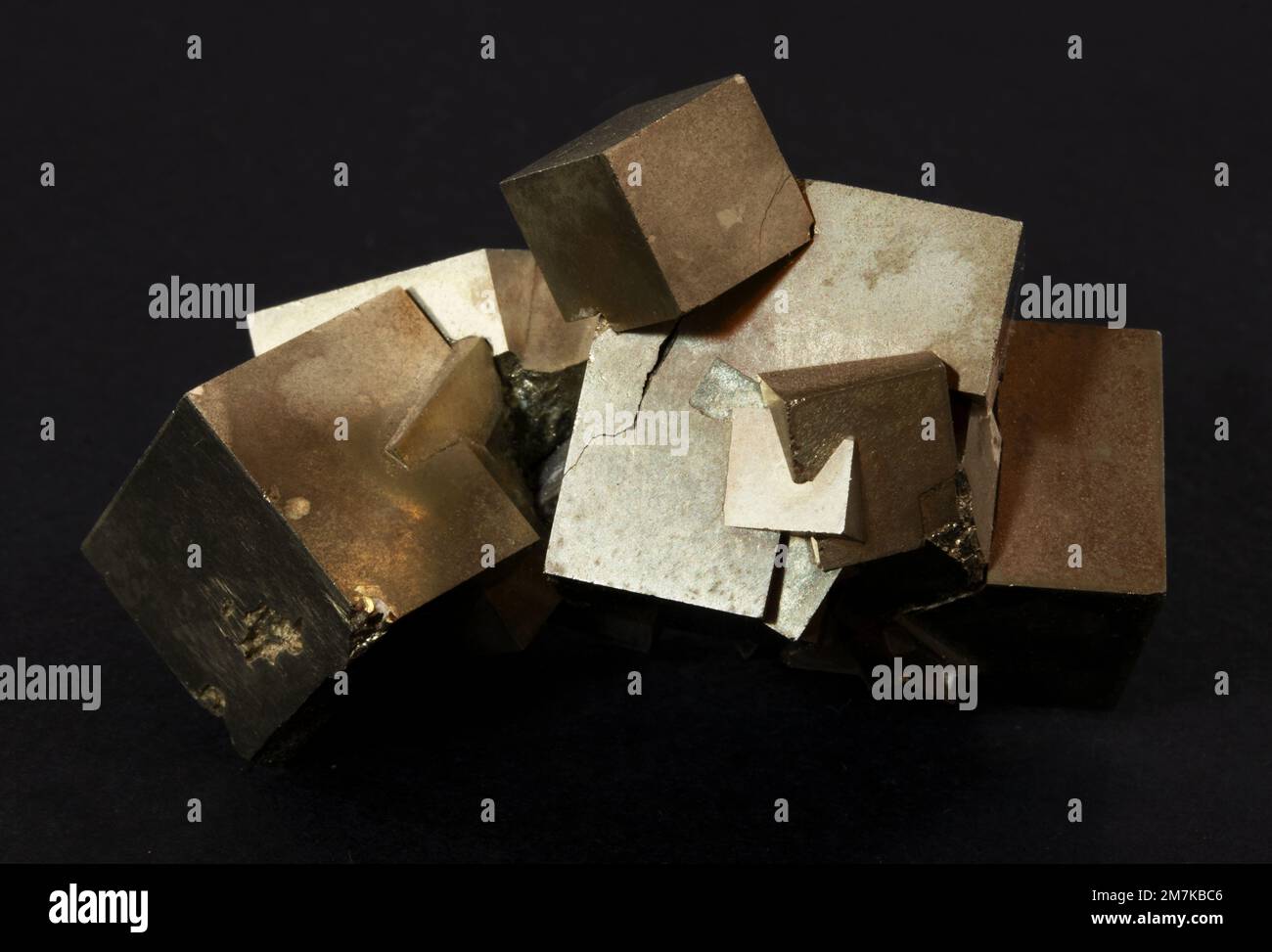 Rocks and minerals, Cubic Pyrite crystals, laboratory sample Stock ...