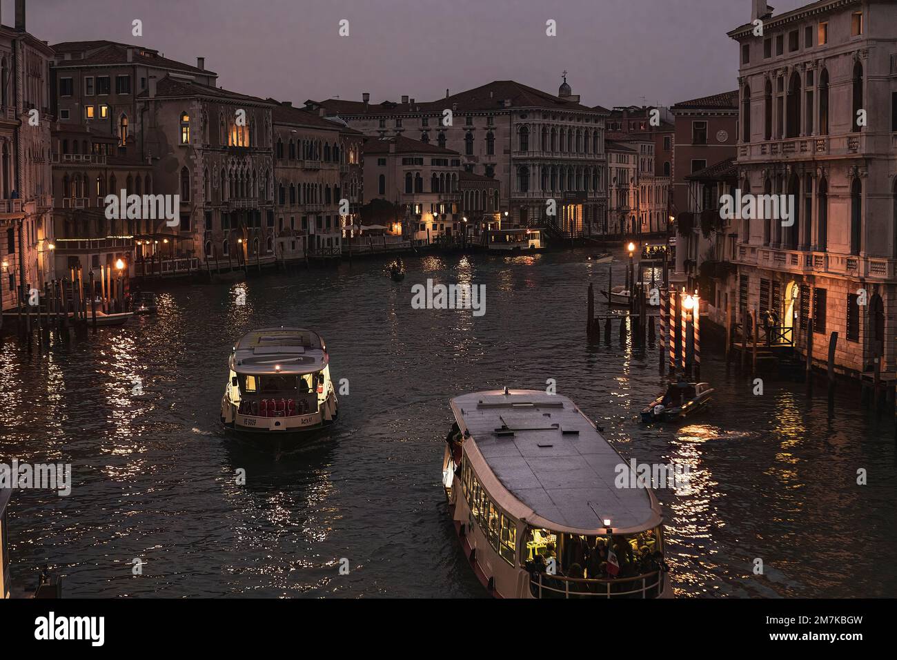 Venice landscape at dusk and night time scene Stock Photo - Alamy