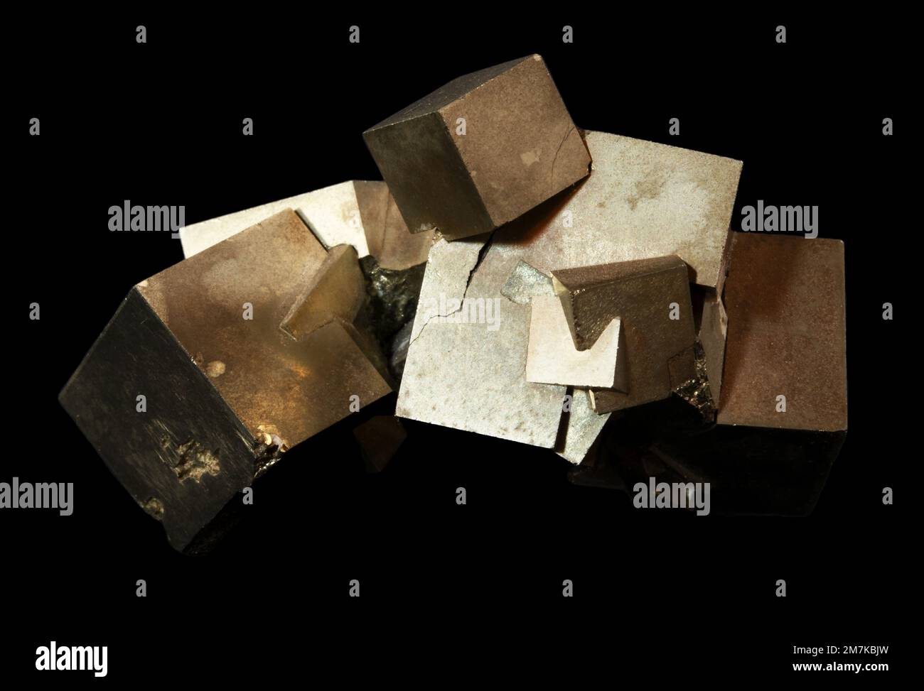 Rocks and minerals, Cubic Pyrite crystals, laboratory sample Stock ...