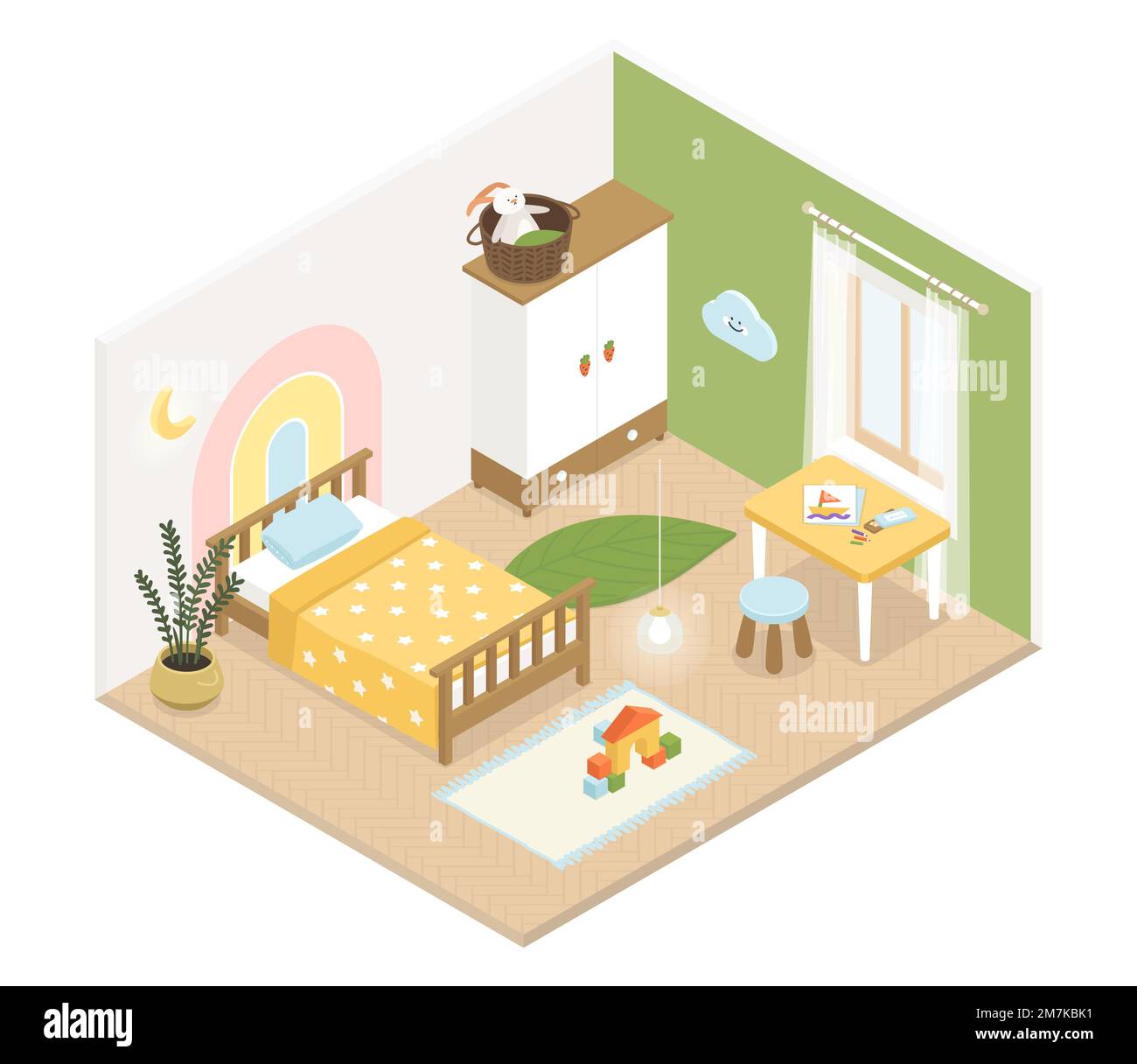 Baby room - modern vector colorful isometric illustration Stock Vector Image & Art - Alamy