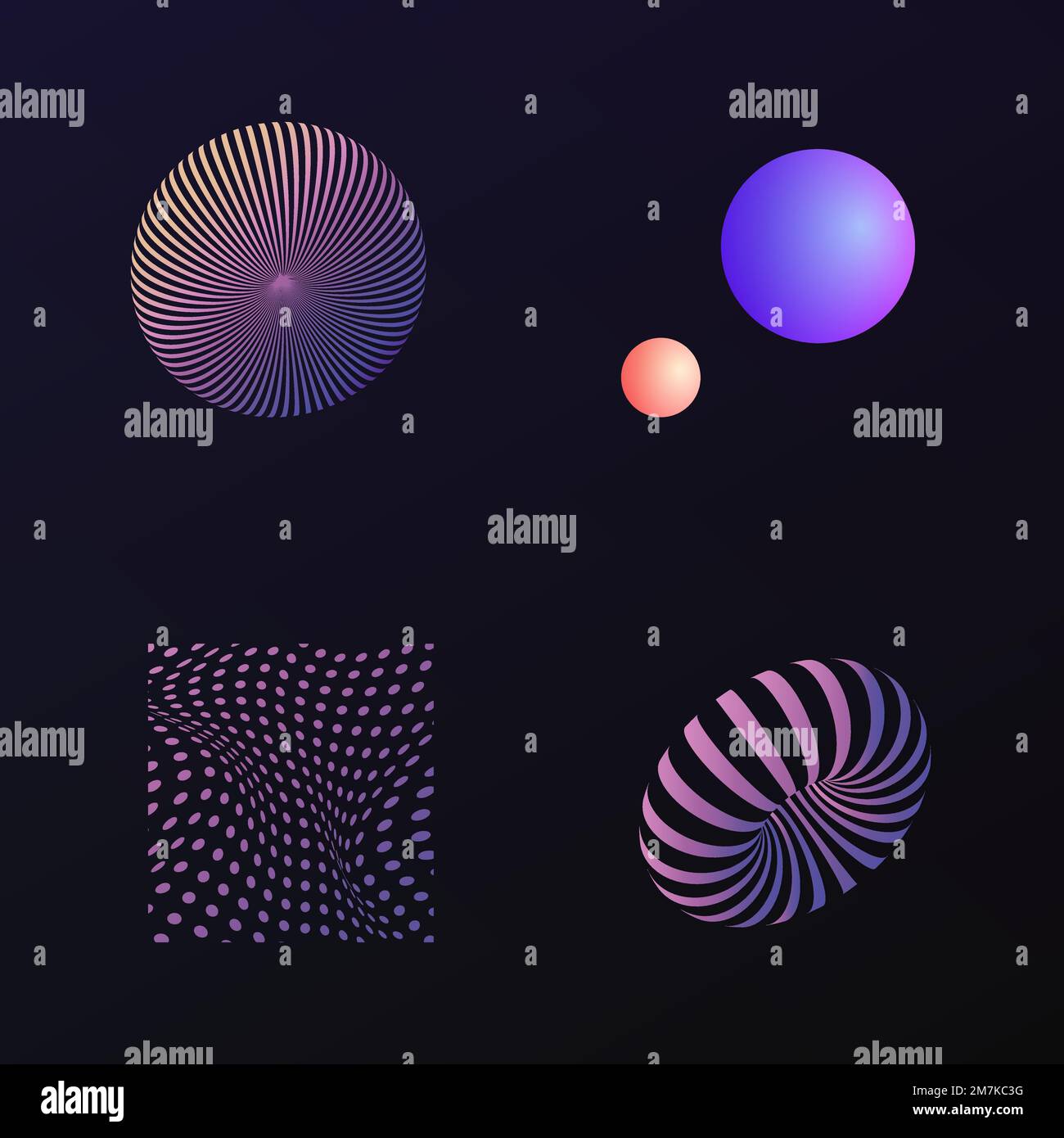 Abstract 3D design elements collection vector Stock Vector Image & Art ...