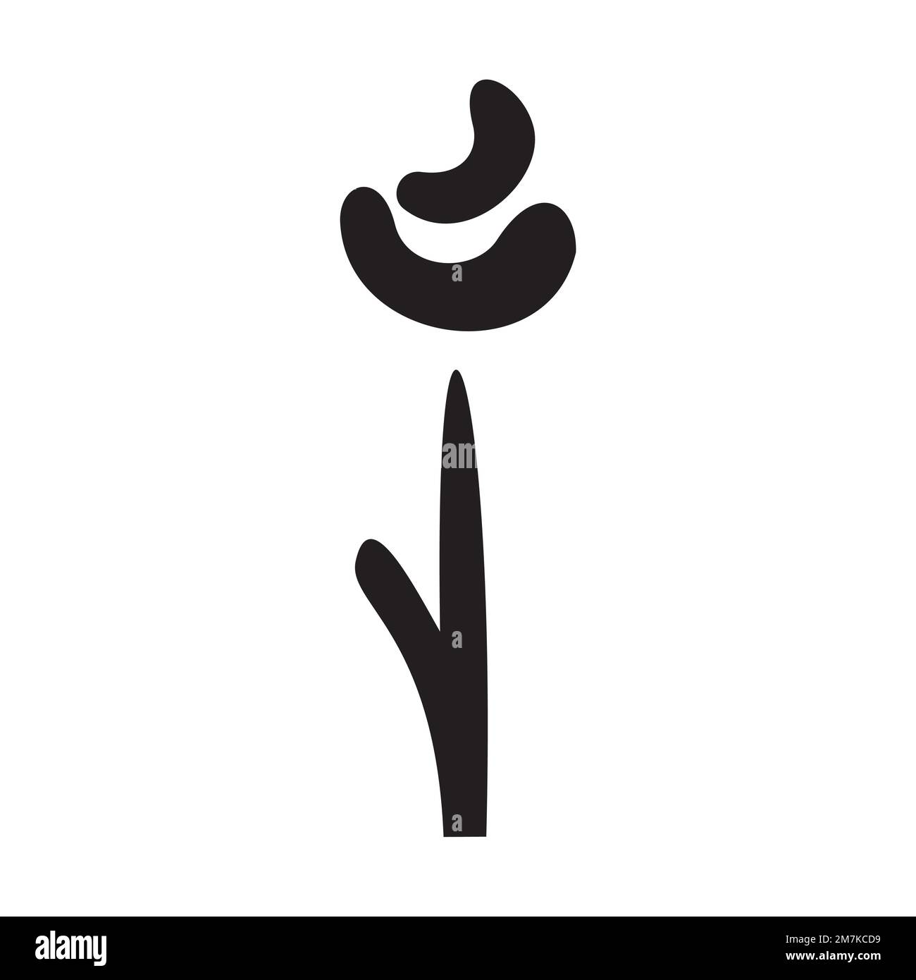 Folkart flower vector illustration. Botanical kids scnadi hand drawn ...