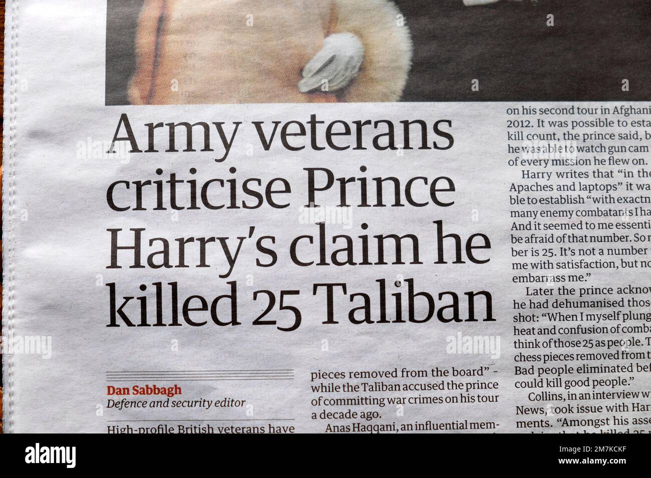 'Army veterans criticise Prince Harry 's claim he killed 25 Taliban ...