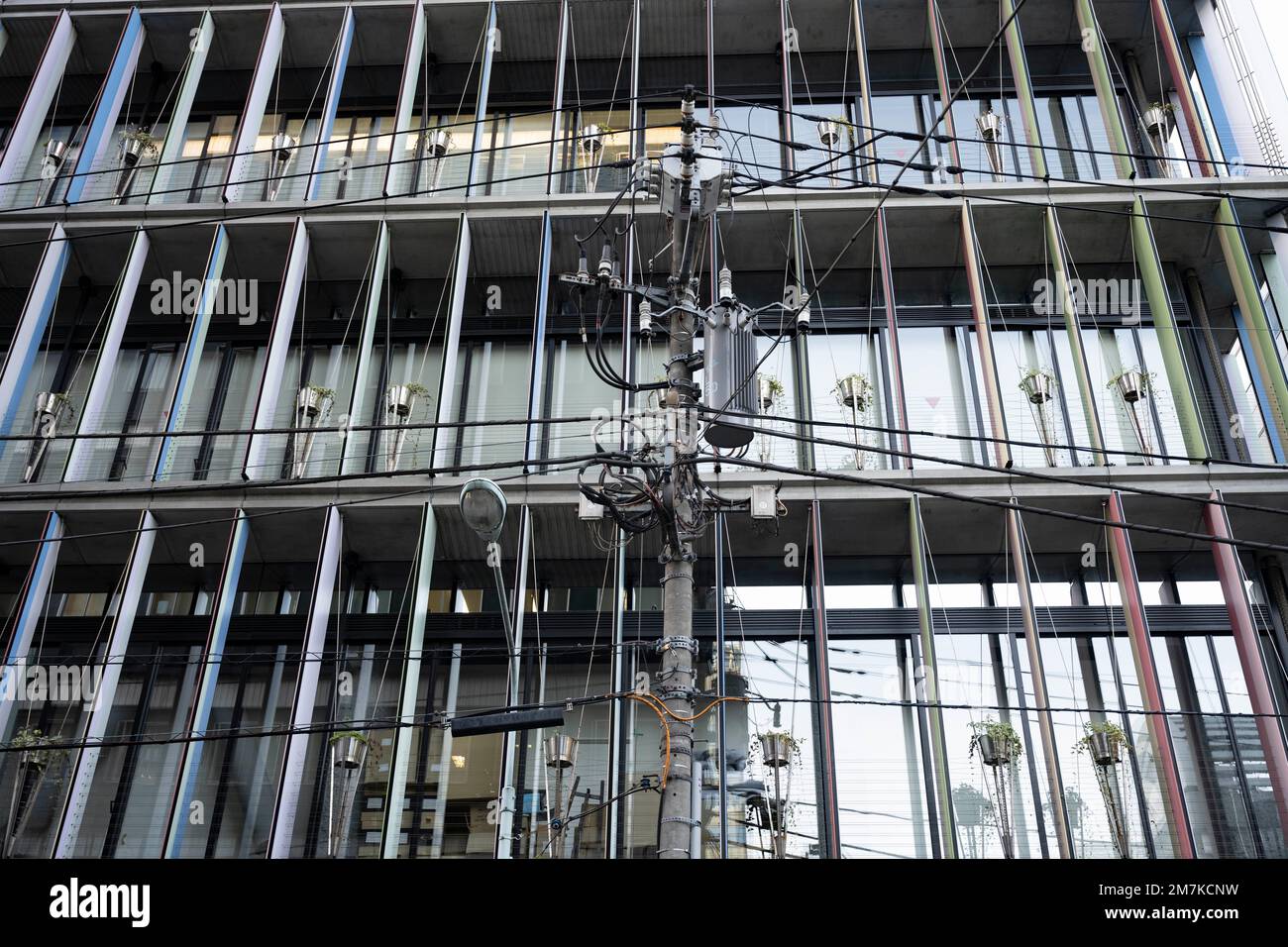 Tokyo, Japan. 3rd Jan, 2023. Overhead power lines and electrical ...