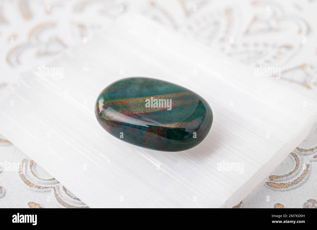 Close up view of semi precious stone heliotrope also known as ...