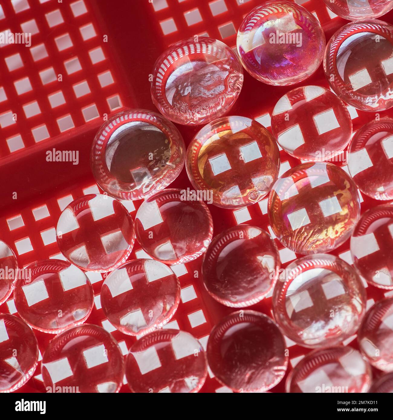 The colour red used in this abstract art featuring the distorted shapes ...