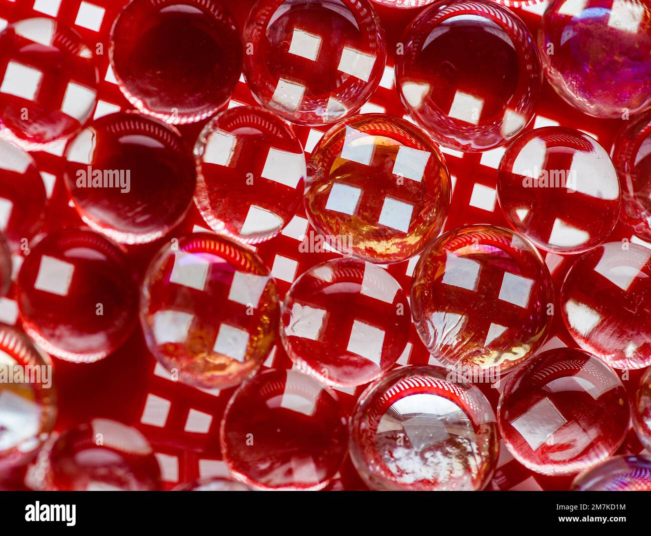 The colour red used in this abstract art featuring the distorted shapes ...