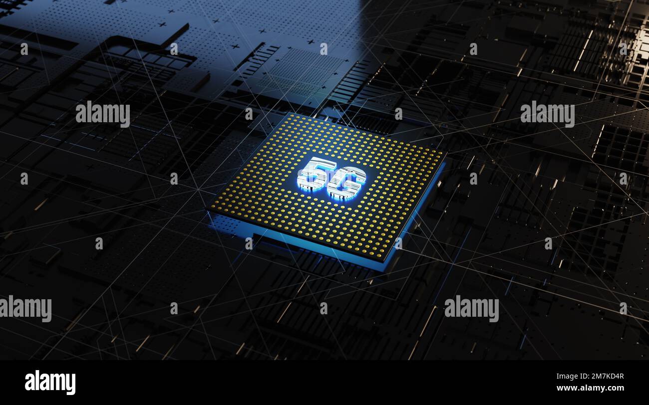 3d Rendering Circuit CPU Chipset 5G Concept Stock Photo - Alamy