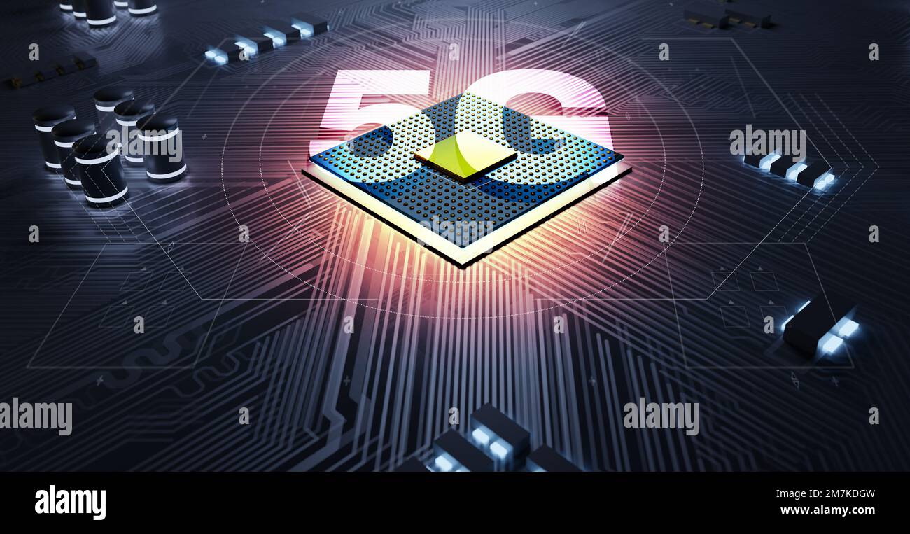 3d Rendering Circuit CPU Chipset 5G Concept Stock Photo - Alamy