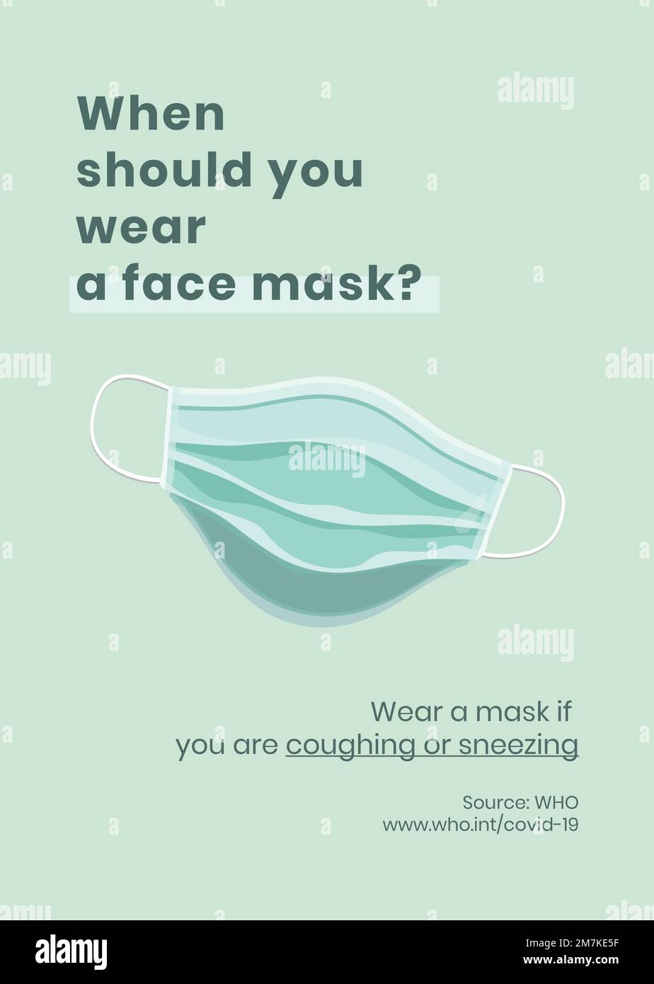 When to wear a mask recommendation covid-19 awareness vector Stock ...